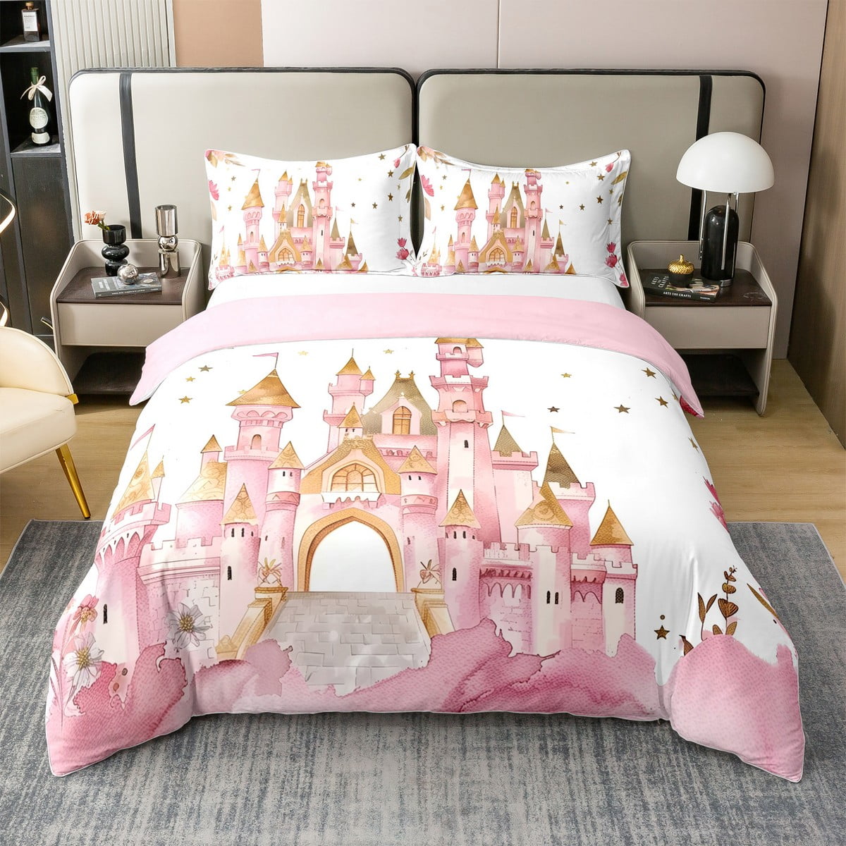 Erosebridal Dreamy Castle 100% Cotton Comforter Cover Queen, Kawaii ...