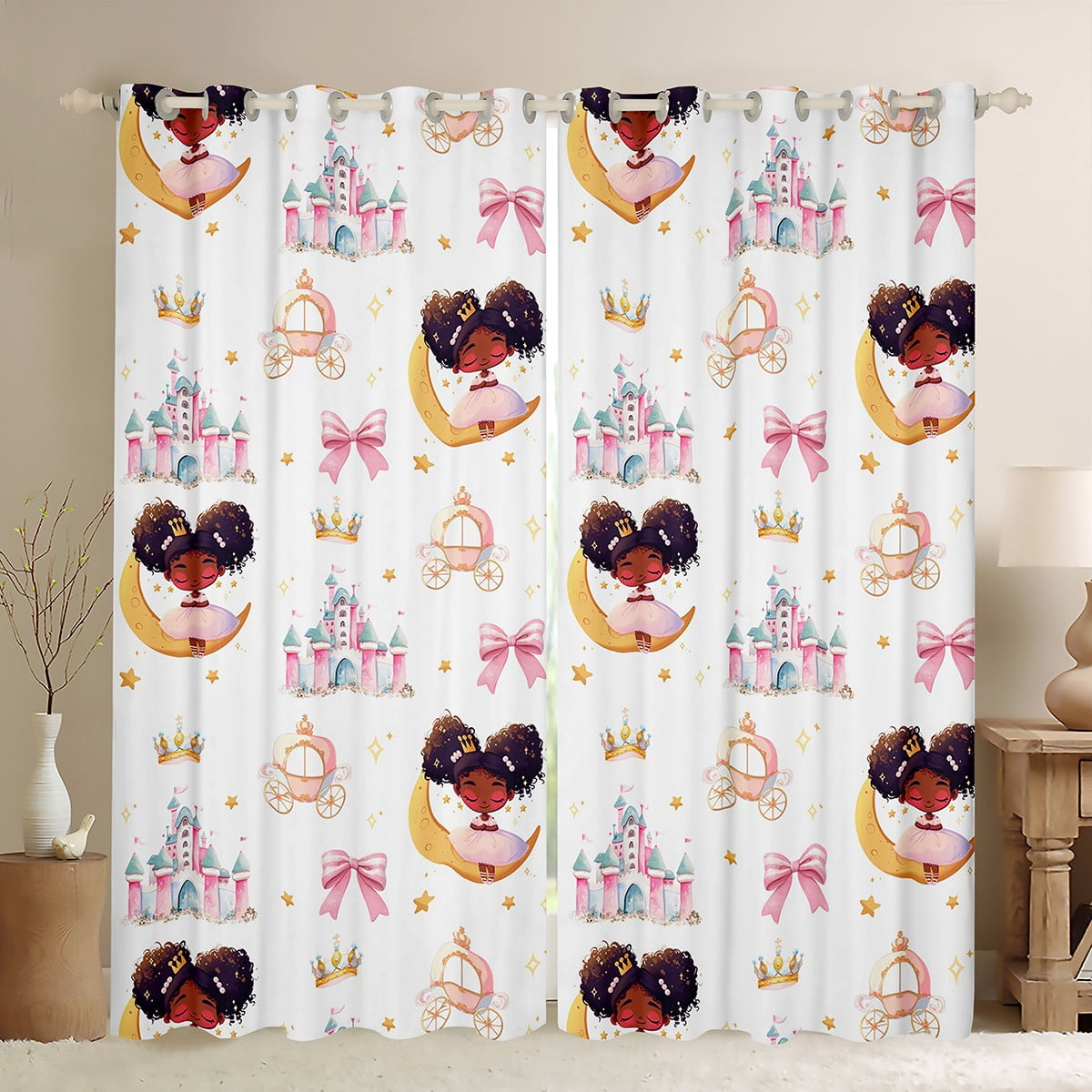 Erosebridal Dreamy Princess Curtains and Drapes (38x54), Cute Castle 30 ...