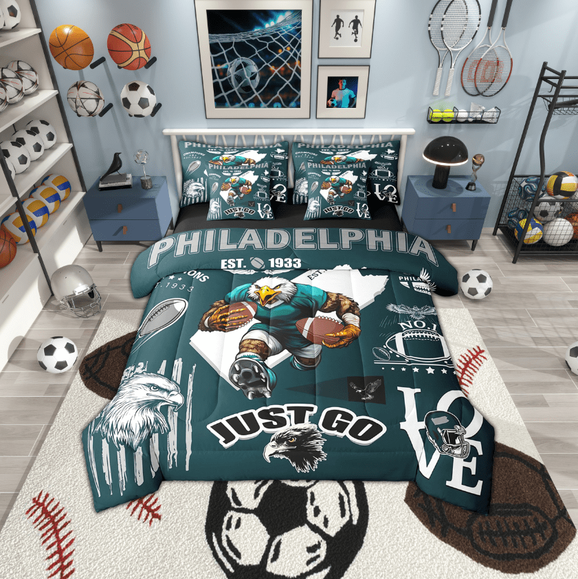 Erosebridal Eagle Bird Football Theme Bedding Sets Twin Size,Sports ...