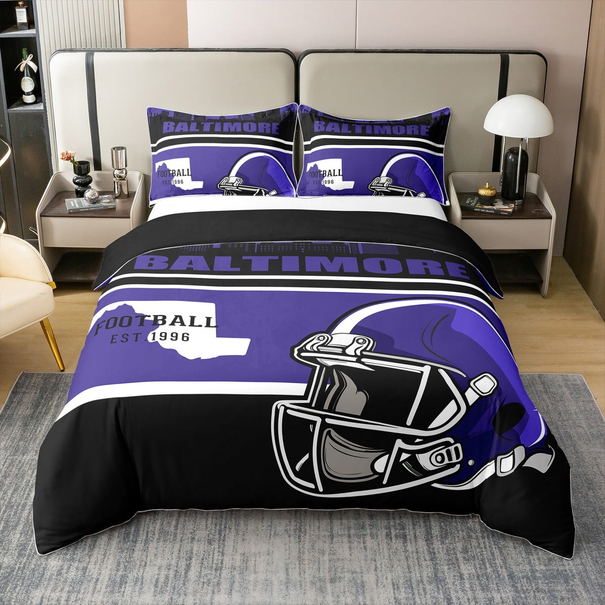 Erosebridal Eat Sleep 100% Cotton Comforter Cover Full, American ...