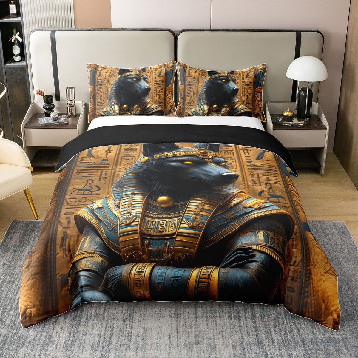 Erosebridal Egyptian Pharaoh 100% Cotton Duvet Cover King Size, Ancient ...