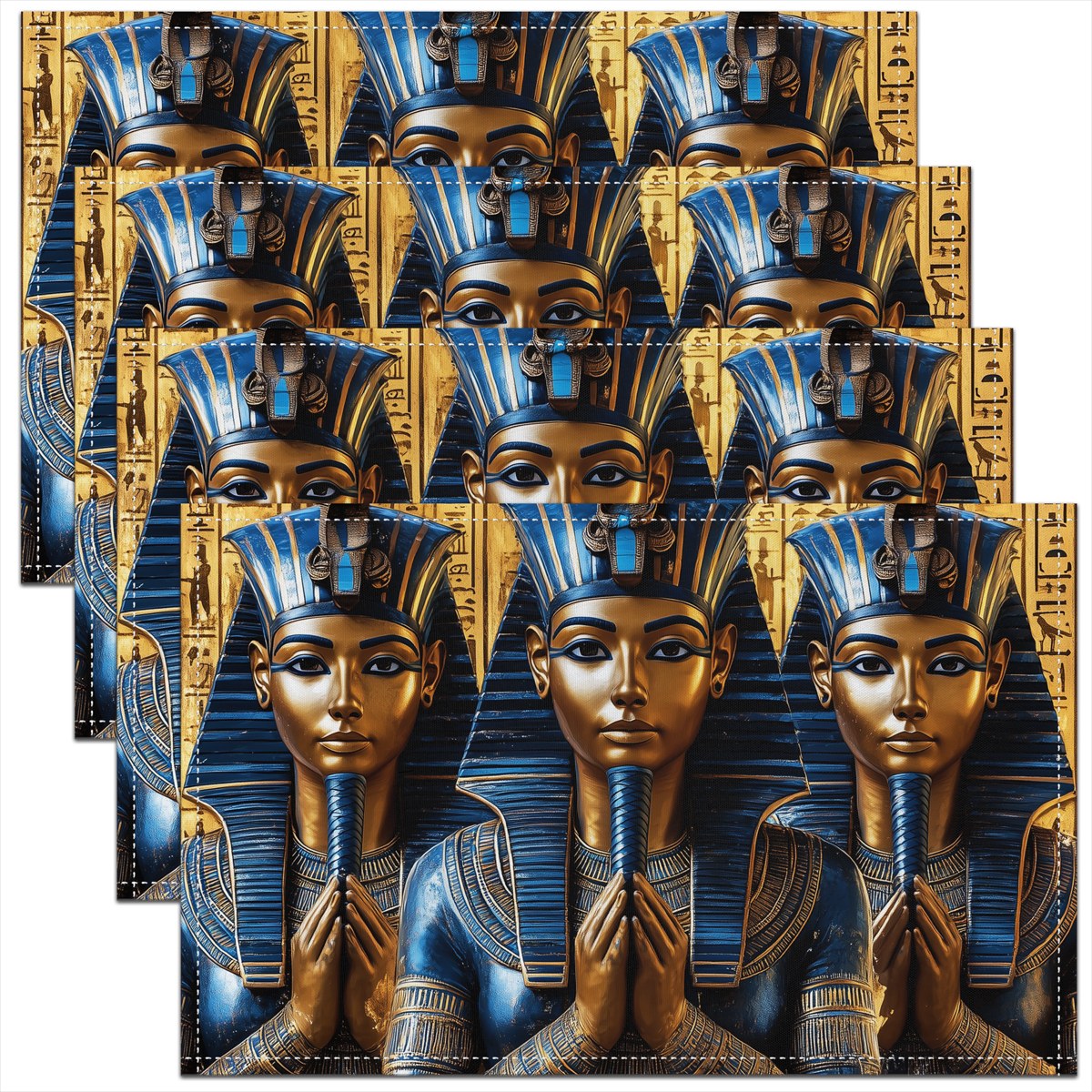 Erosebridal Egyptian Pharaoh Placemats Set of 4, Tribal Symbol Table ...