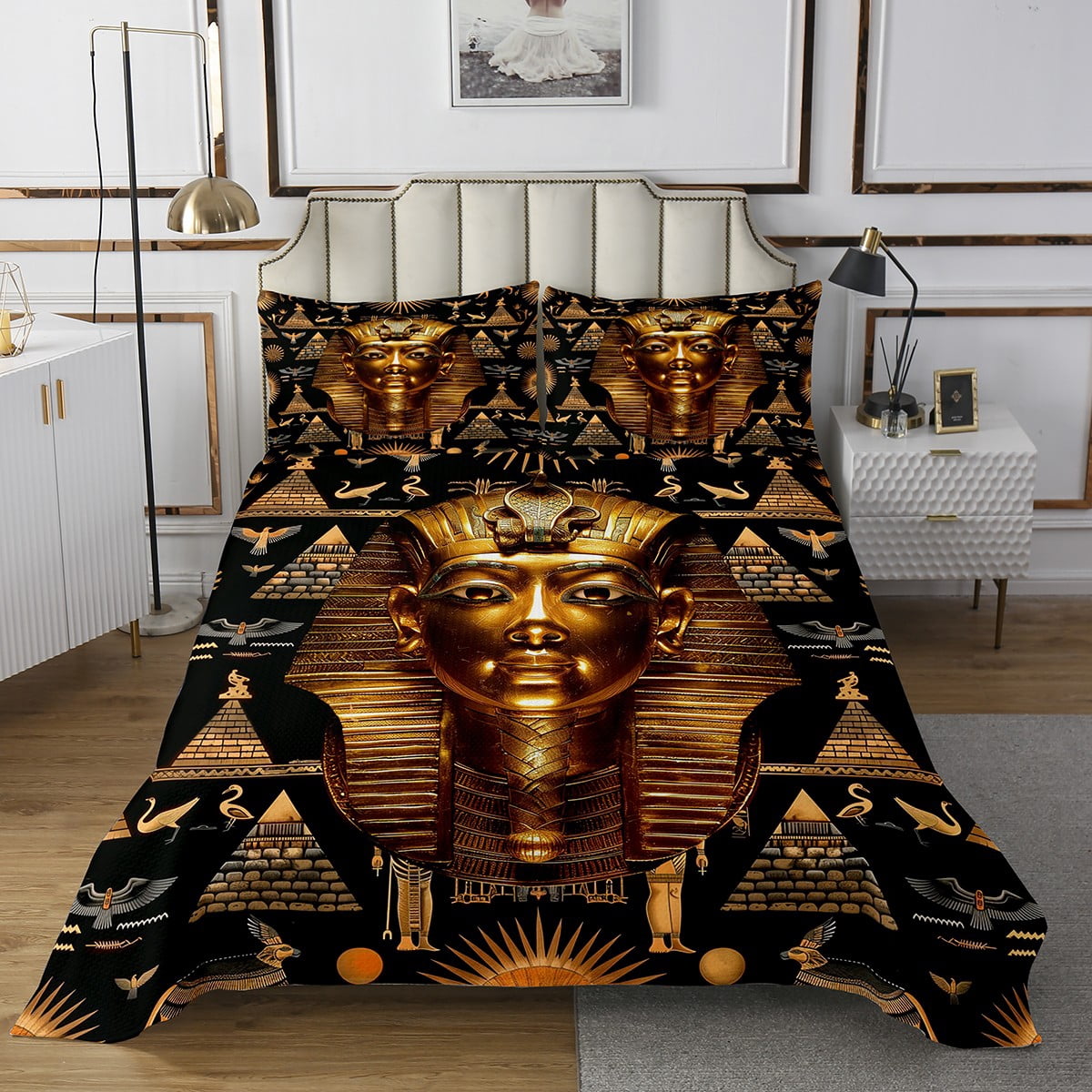 Erosebridal Egyptian Pharaoh Quilt Sets for King Size Bed, Occult ...