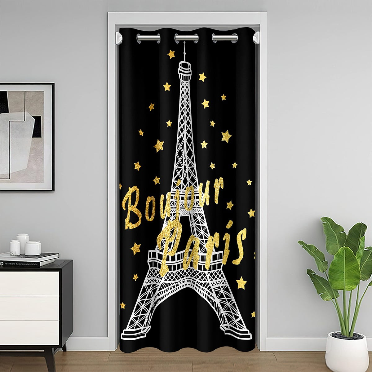 Erosebridal Eiffel Tower Door Curtain Panel 59x80, Romantic Paris Room ...
