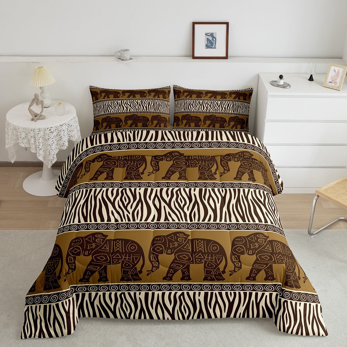 Erosebridal Elephant Animal Bedding Sets with Comforter, Zebra Print ...