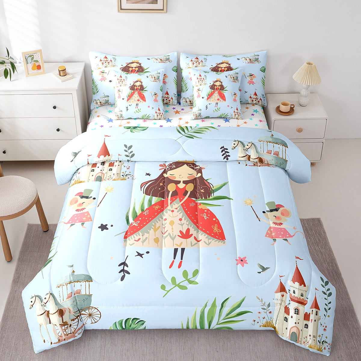 Erosebridal Elf Fairy Bedding Sets Queen Size, Cute Princess Comforter ...