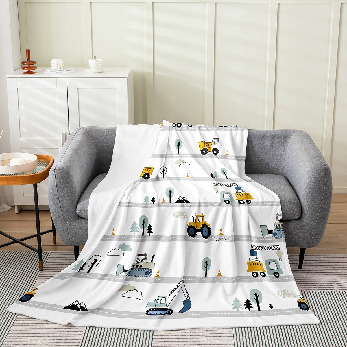 Erosebridal Equipment Truck Sherpa Blanket 50x60,Cartoon Car Fuzzy ...