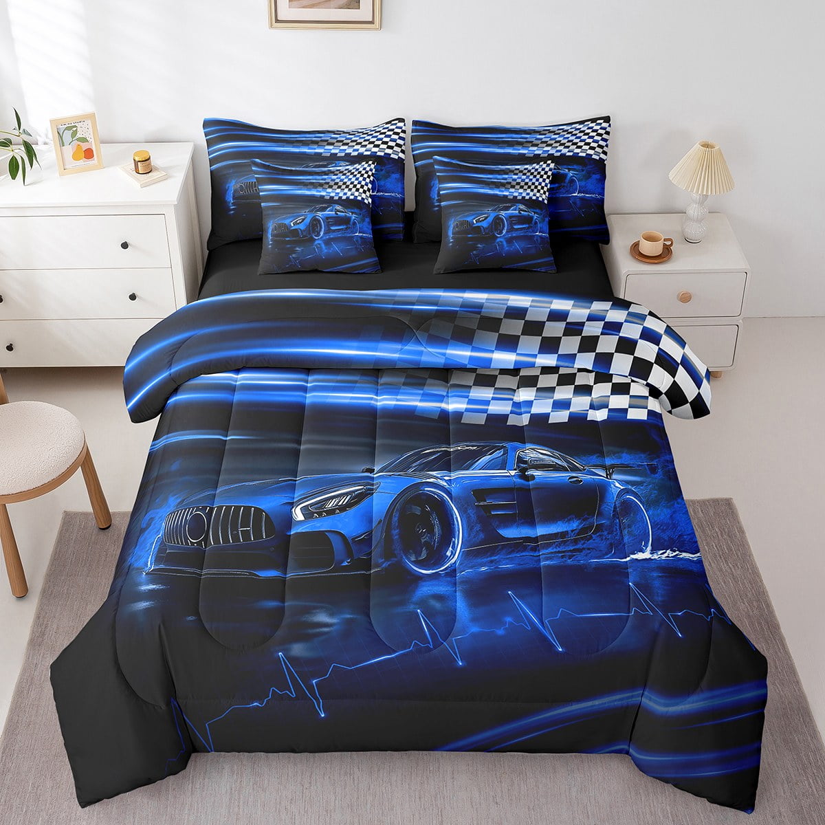 Erosebridal Extreme Sports Bed in a Bag Twin size, Racing Car Bed Set ...