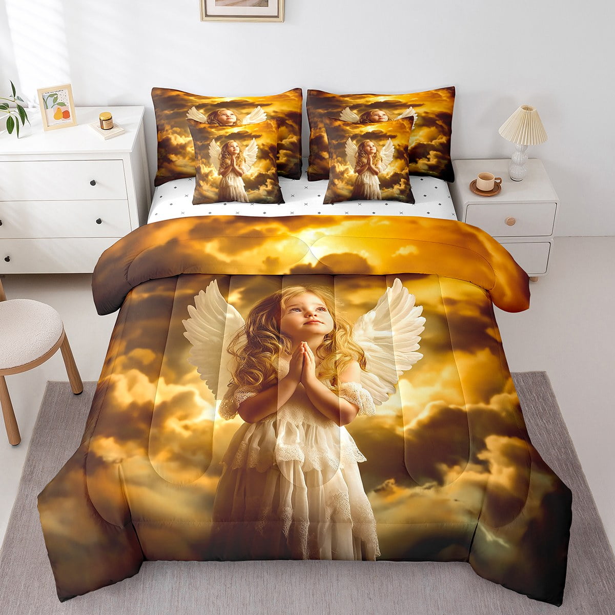 Erosebridal Fairy Angel Bedding Queen Size, Princess Comforter Sets ...
