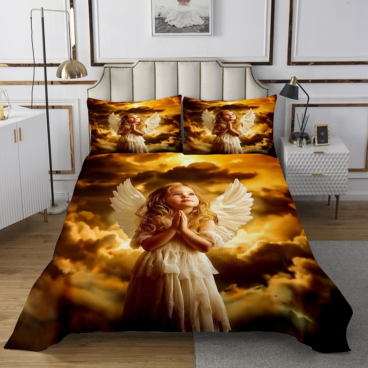 Erosebridal Fairy Angel Quilt Sets for King Size Bed, Princess Bed Set ...