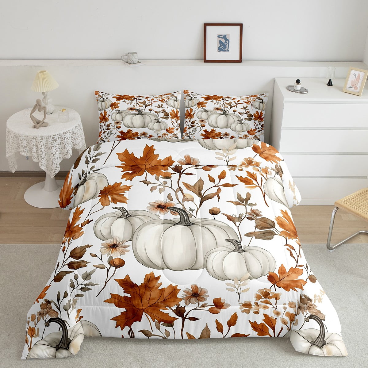 Erosebridal Fall Pumpkin Bedding King Comforter Set, Happy Harvest ...