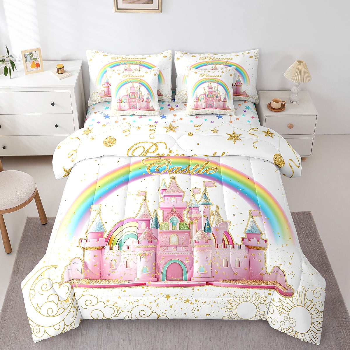 Erosebridal Fantasy Princess Bedding Sets Full Size, Magical Castle ...