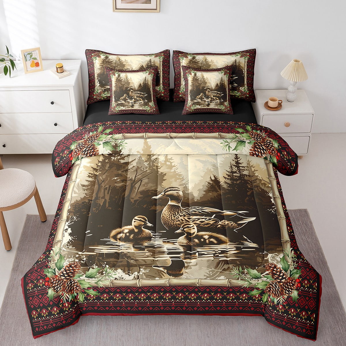 Erosebridal Farm Animal Duck Bedding Sets Twin Size,Rustic Farmhouse ...