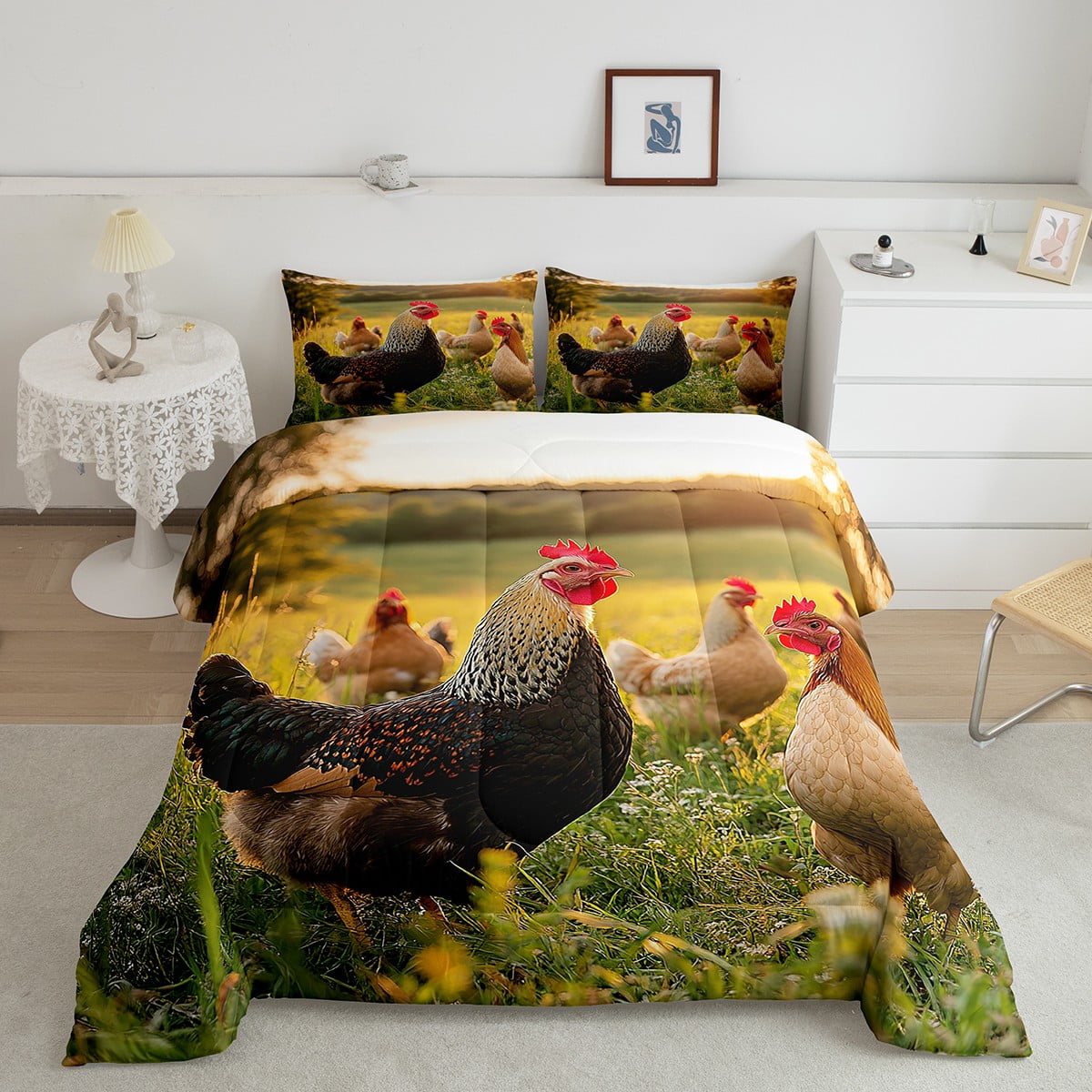 Erosebridal Farm Rooster Comforter Sets Size, 3D Chicken Comforters ...