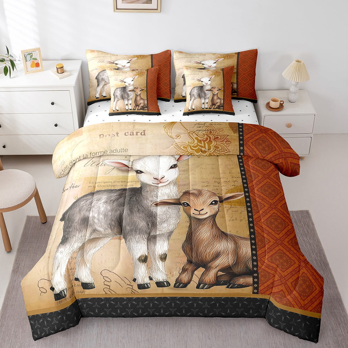 Erosebridal Farm Sheep Bedding Sets Full Size for Boys Girls, Rustic ...