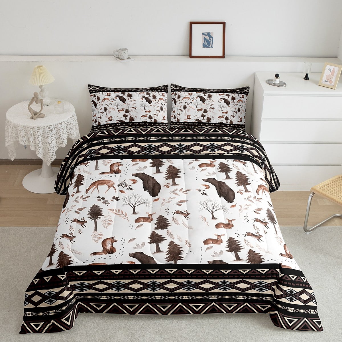 Erosebridal Farmhouse Animal Comforter Sets,King Rustic Bear Bedding ...