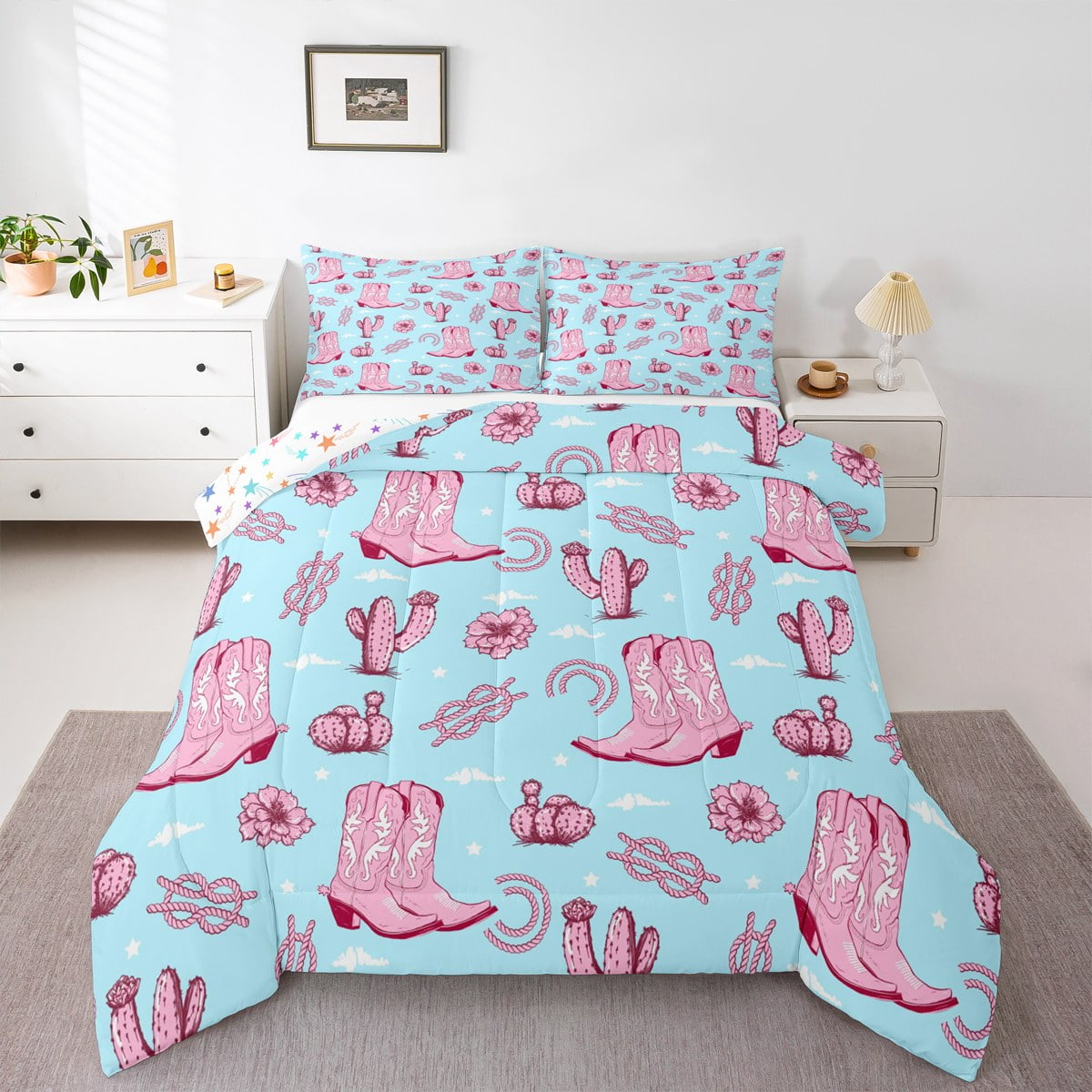 Erosebridal Farmhouse Cowgirl Boots Comforter Sets Full Size,Chic ...