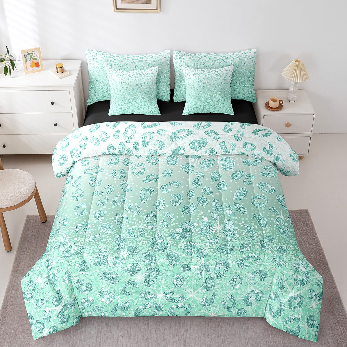 Erosebridal Fashion Sequin Print Bedding Twin Size,Modern Aesthetic Art ...