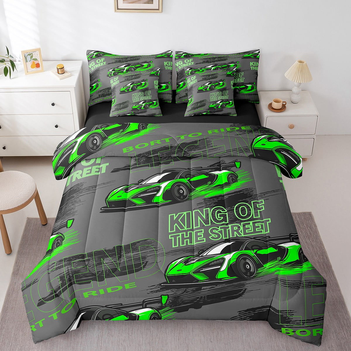 Erosebridal Fast Car Bedding Sets Twin Size,Car Theme Comforter Sets ...