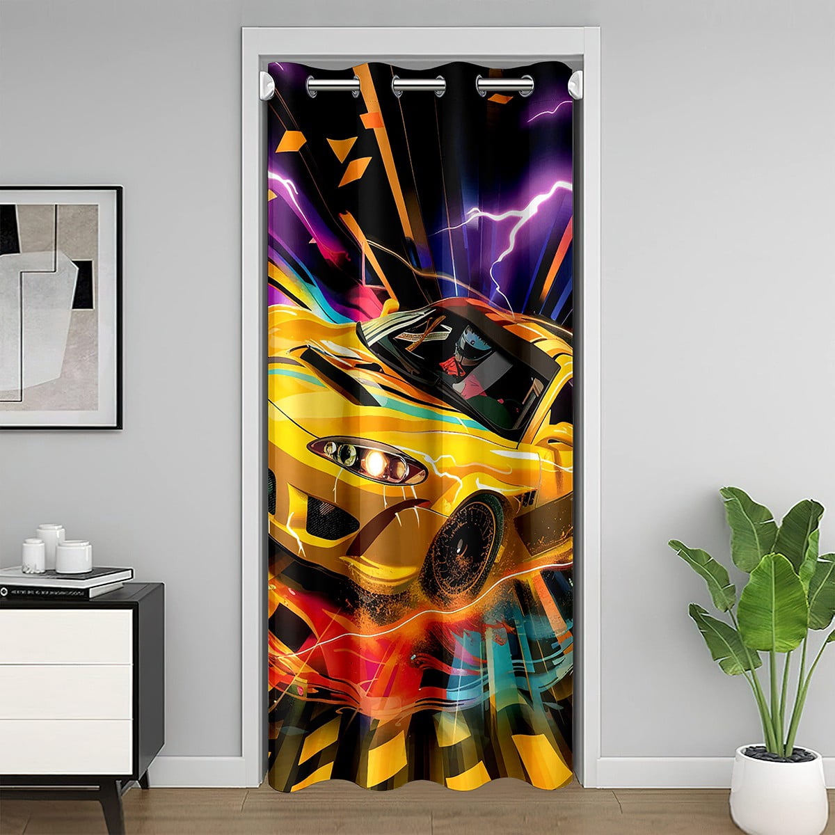 Erosebridal Fast Car Door Curtain Panel 80"x42",Extreme Sports Room ...