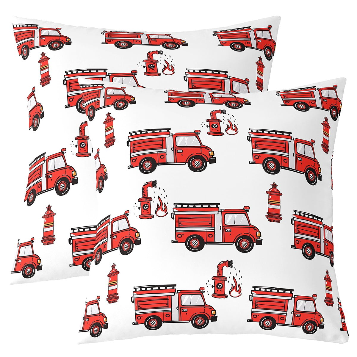Erosebridal Fire Engine Throw Pillow Covers 24x24 Set of 2, Fire ...