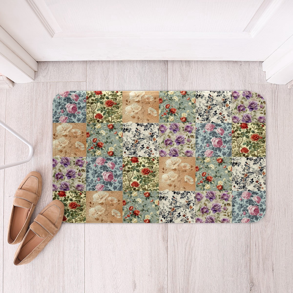 Erosebridal Floral Flower Bathtub Mat 20x32,Spring Garden Bath Rug,Non ...