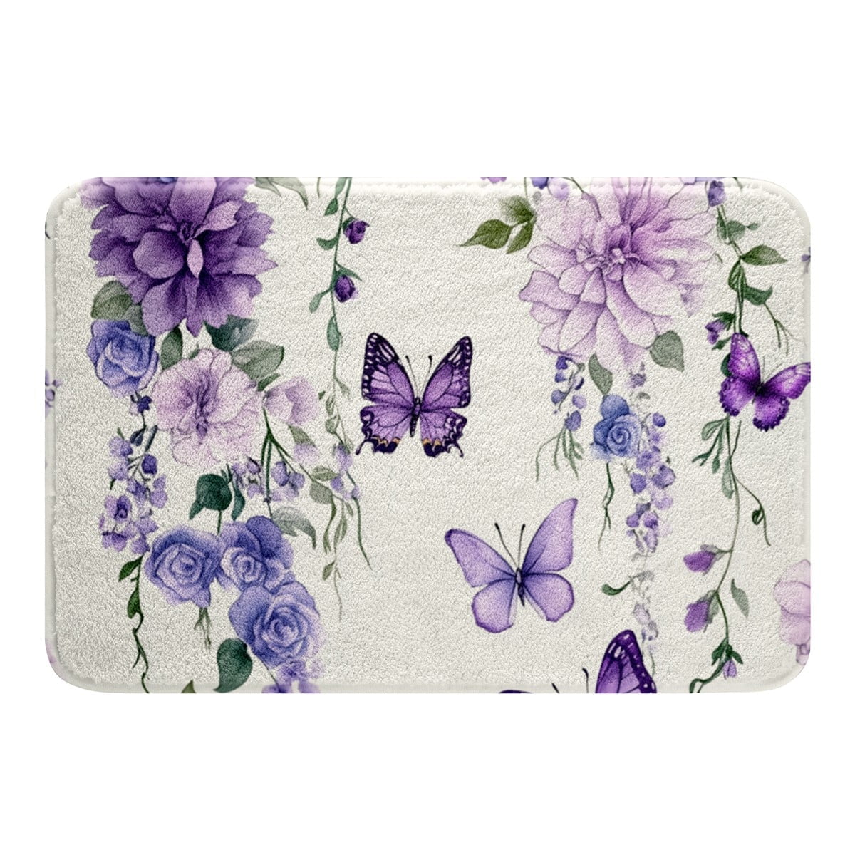 Erosebridal Flying Butterfly Bathroom Rugs 16x24,Spring Garden Bathroom ...