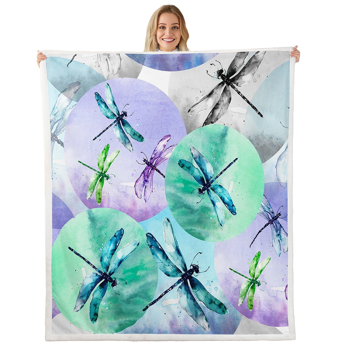 Erosebridal Flying Dragonfly Sherpa Blanket 50x60,Kawaii Animal Fuzzy ...
