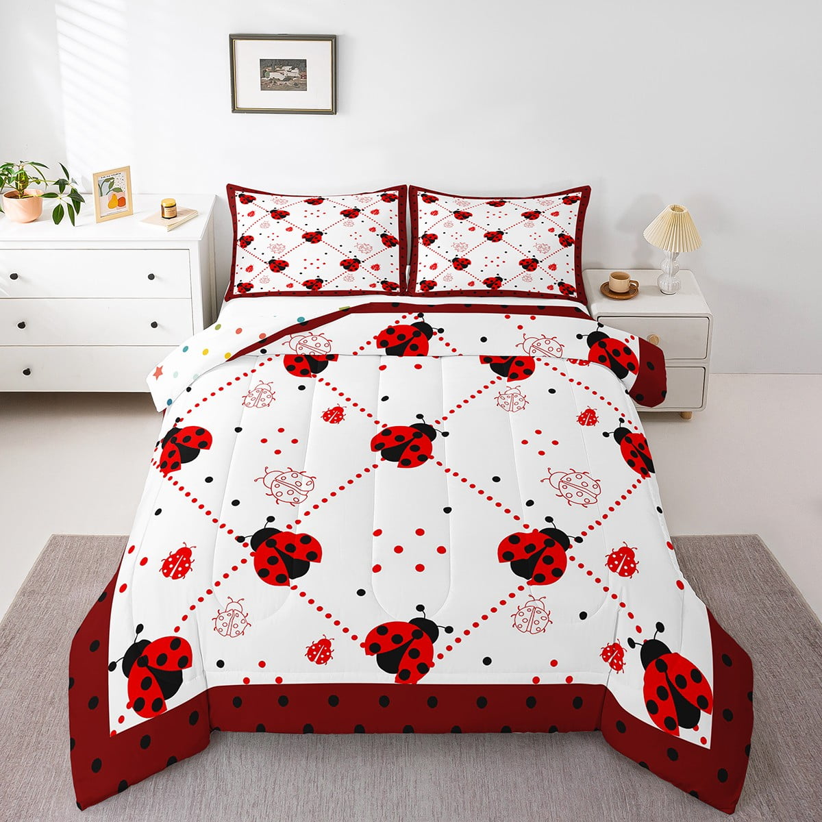 Erosebridal Flying Ladybug Bedding Sets Full With Comforter,Nature ...