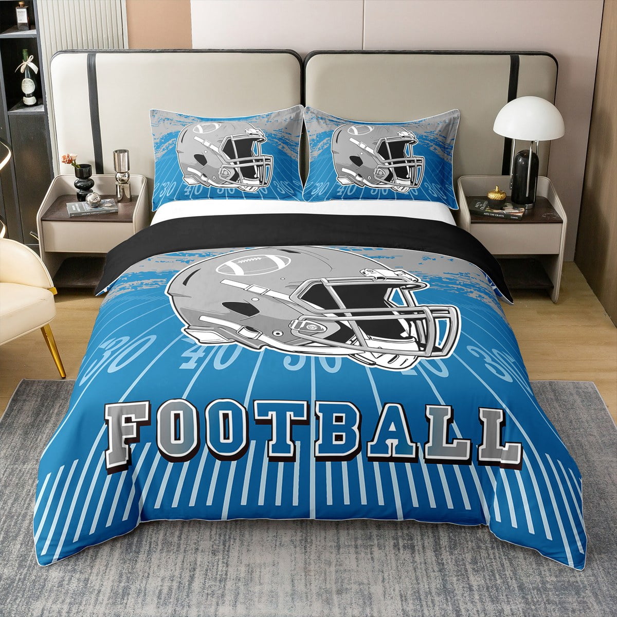 Erosebridal Football 100% Cotton Duvet Cover Full Size Rugby Bedding ...
