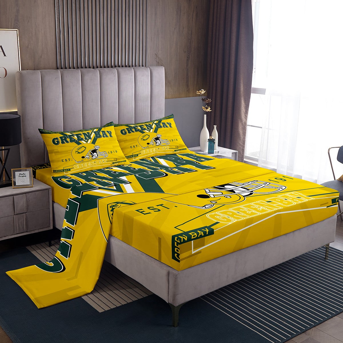 Erosebridal Football Bed Sheets Set Full,Rugby Sheet Set Teens,Football ...