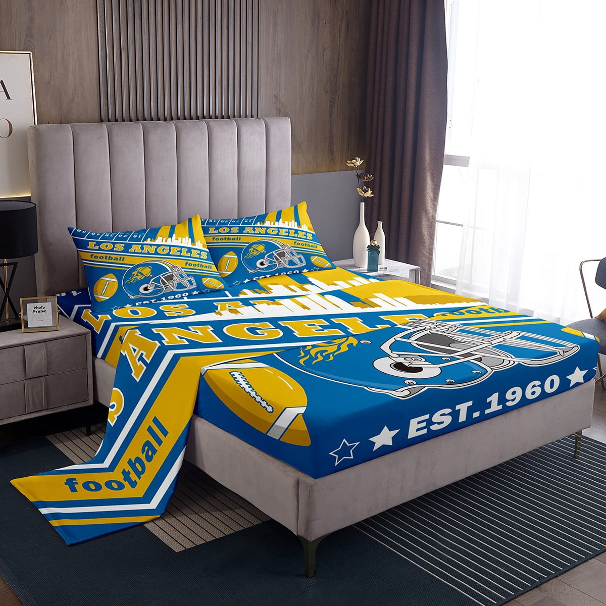 Erosebridal Football Bed Sheets Set Full Size Los Angeles Sheet Set ...
