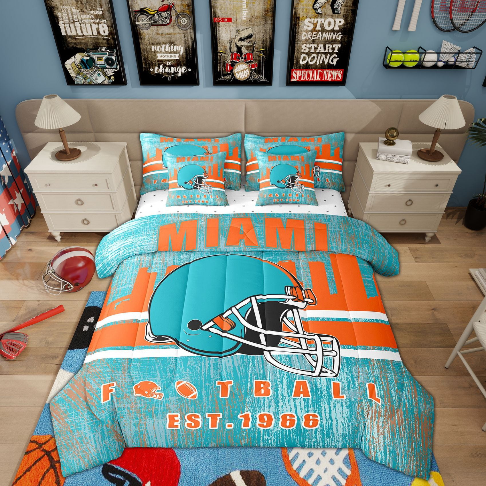 Erosebridal Football City Bedding Sets King Size, American Football Bed ...