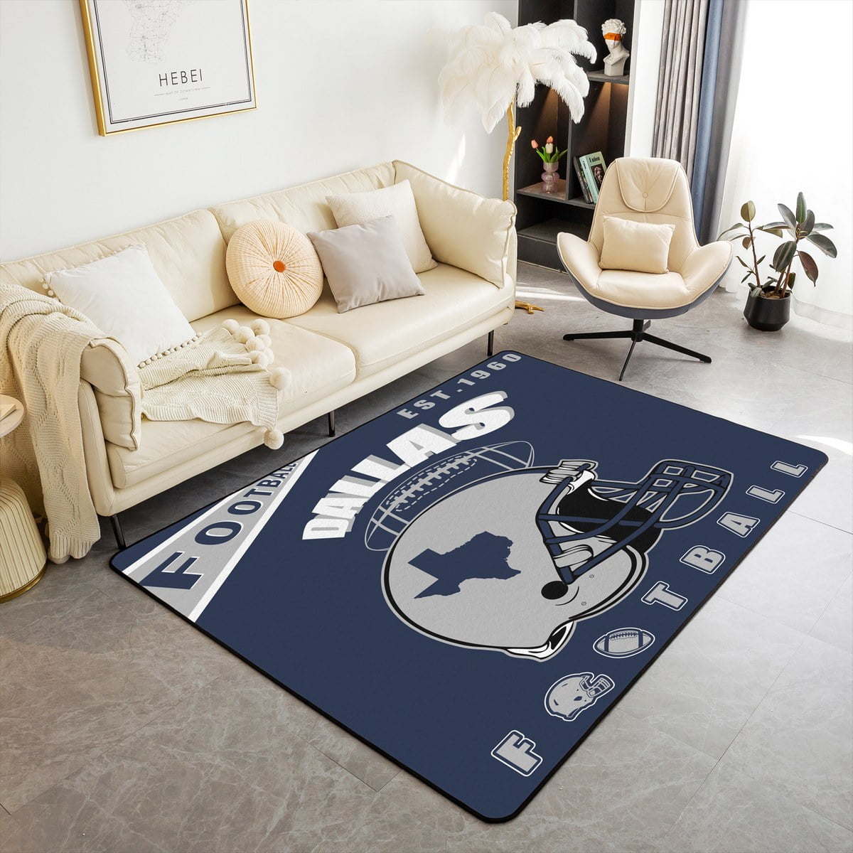 Erosebridal Football City Bedroom Carpet 6'6" x 4'11", Soccer Sport ...