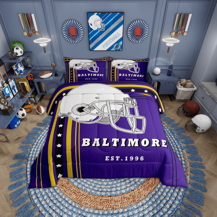 Erosebridal Football Comforter Set American Football City Bedding Rugby ...