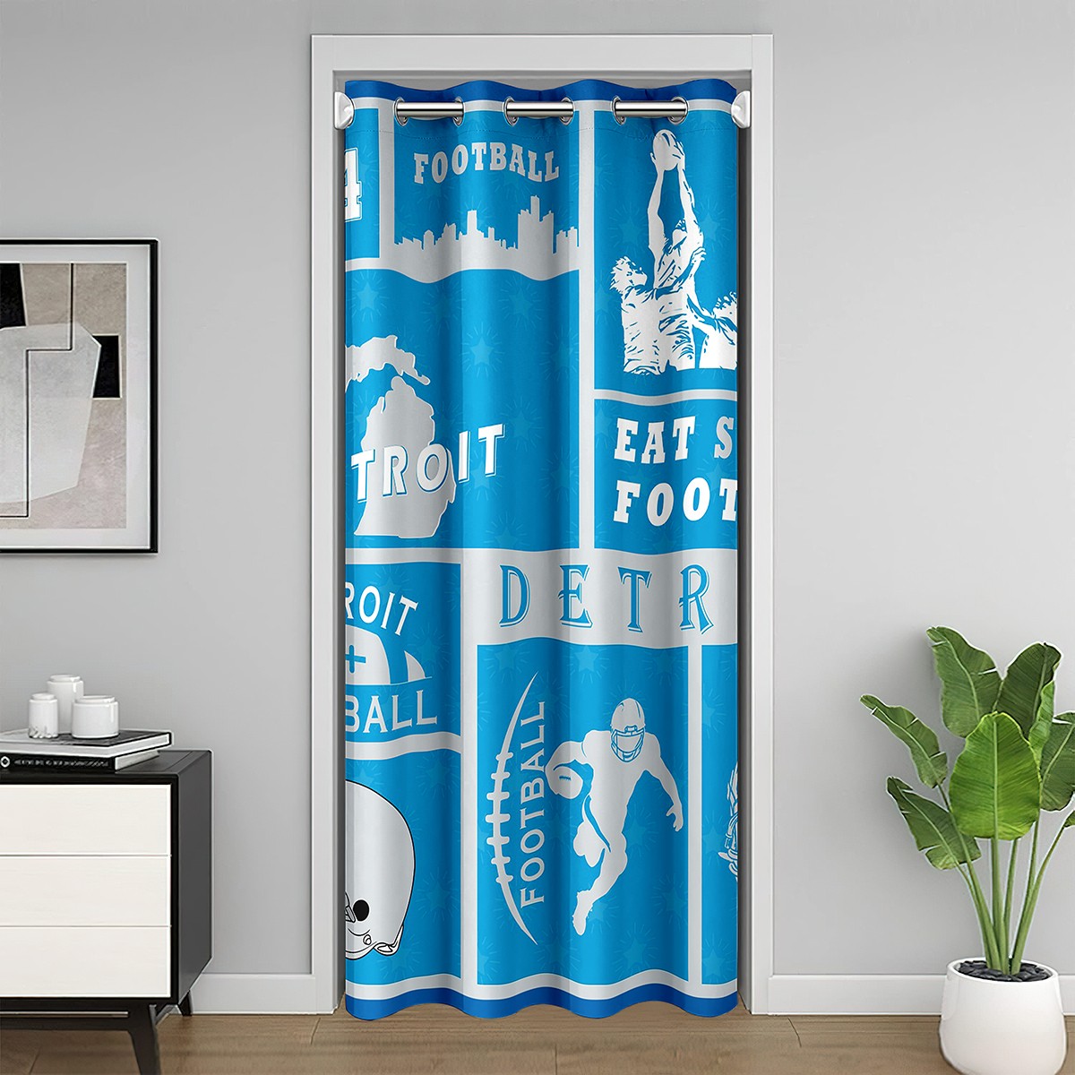 Erosebridal Football Door Curtain 52x84 inch,Rugby Blackout Curtain for ...