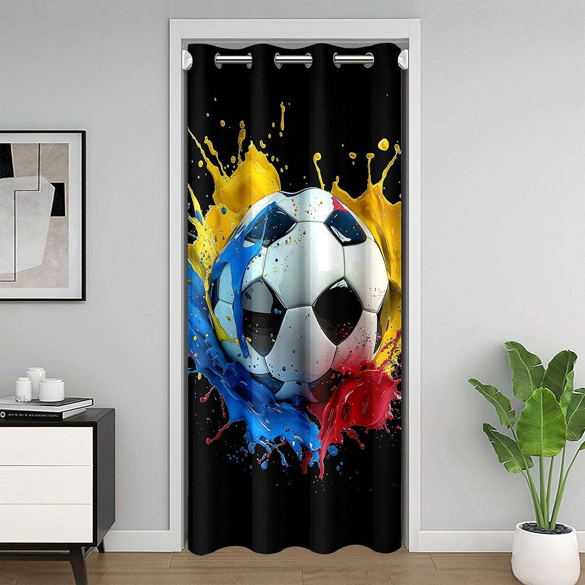Erosebridal Football Door Curtain For Door Window 59x80 s, Ball Sports ...