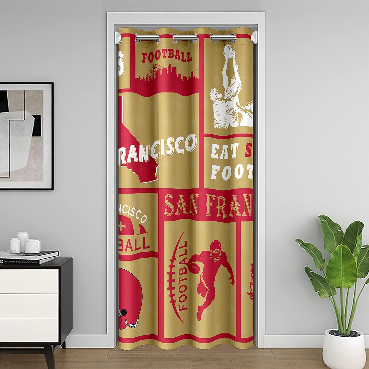Erosebridal Football Door Curtain for Kids Boys Girls,Rugby Blackout ...