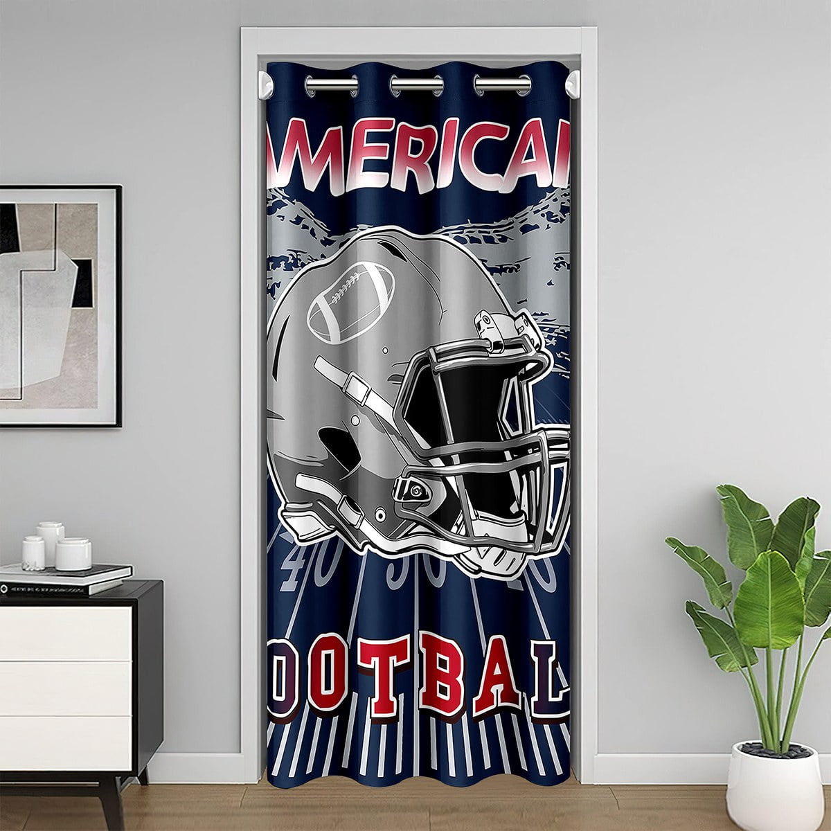Erosebridal Football Doorway Curtain Privacy 1 Panel, 52"x80" Rugby ...