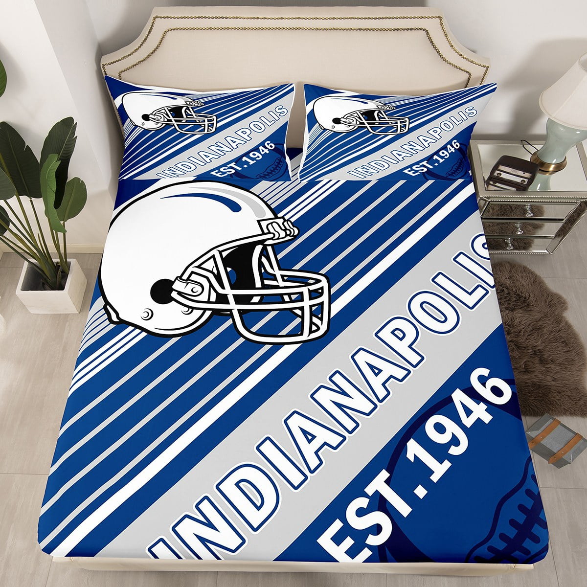 Erosebridal Football Fitted Sheet Set Queen,Ball Game Fitted Sheet ...