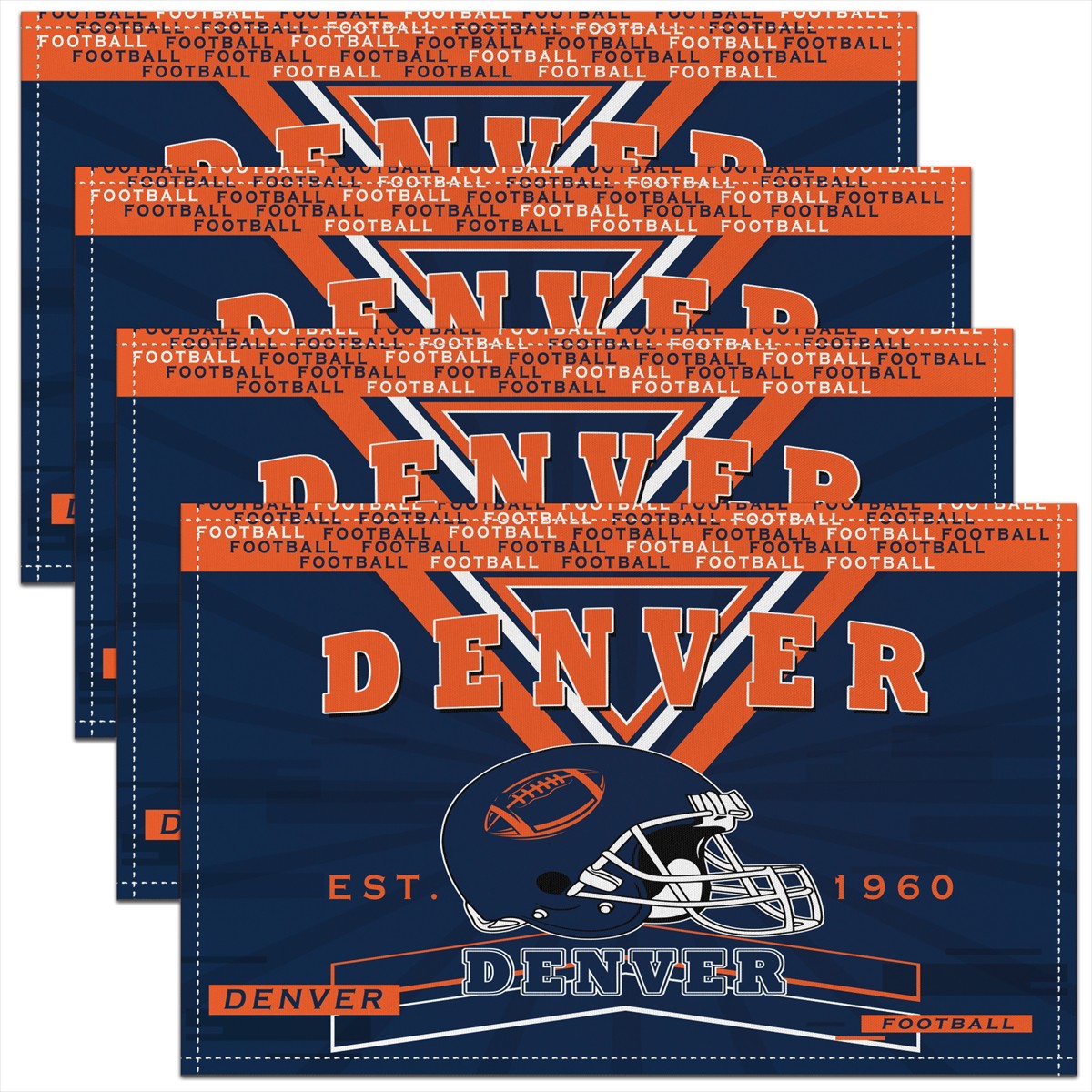 Erosebridal Football Placemats Set of 4,Rugby Place Mats 12x18 inch ...