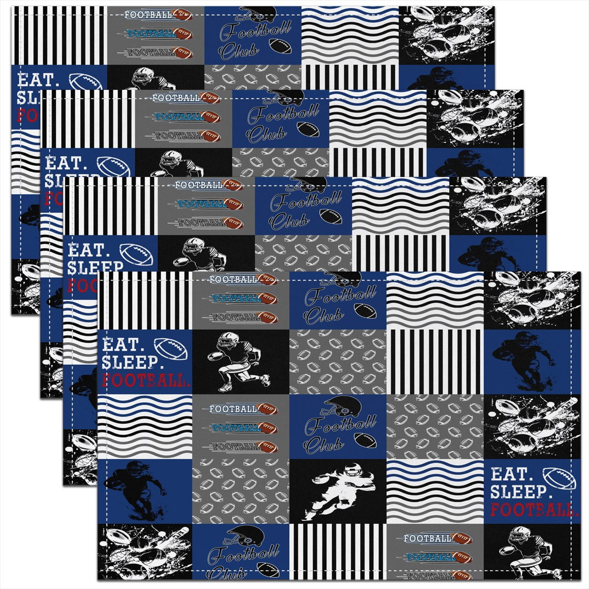 Erosebridal Football Placemats Set Of 4,Sports Theme Table Mats For ...