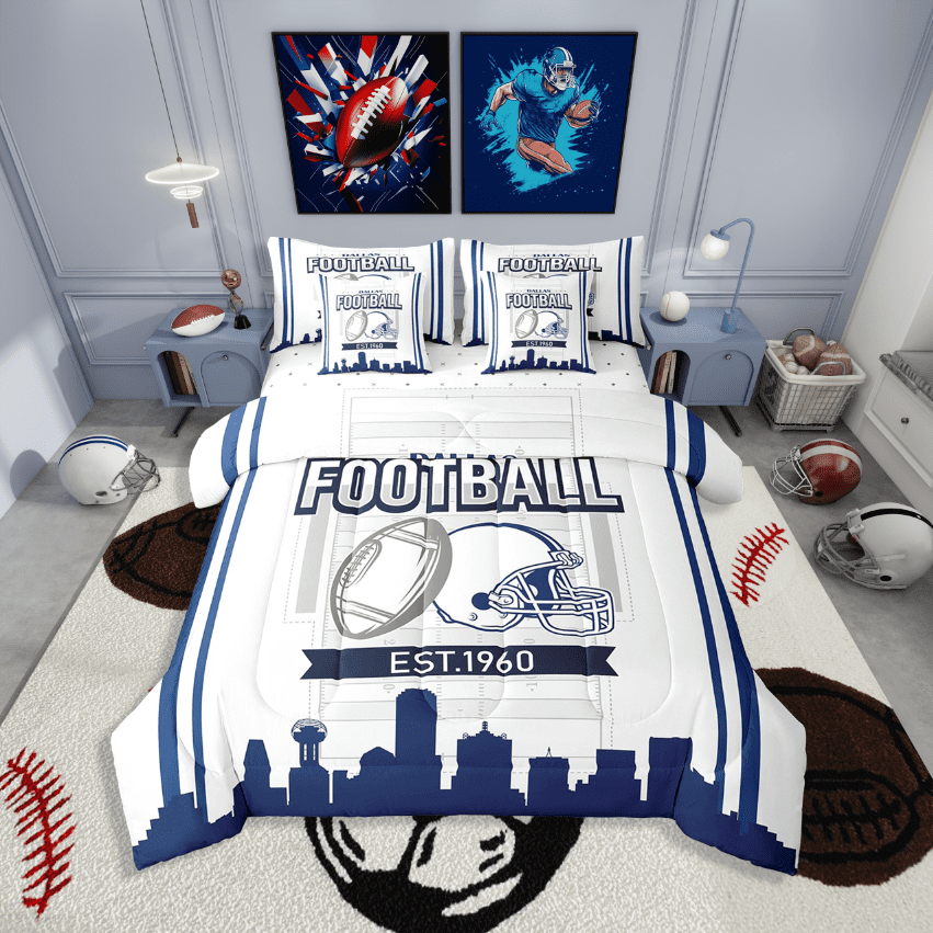 Erosebridal Football Print Bed in a Bag Full size,Ball Game Bed Set ...