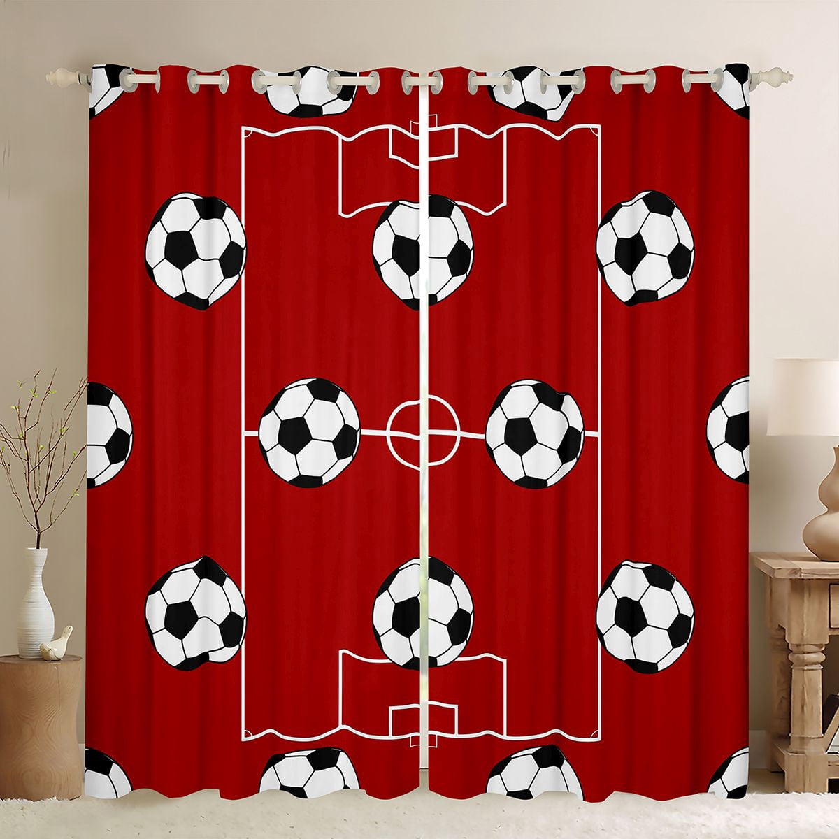 Erosebridal Football Sport Court Black Out Curtains,Soccer Ball Games ...