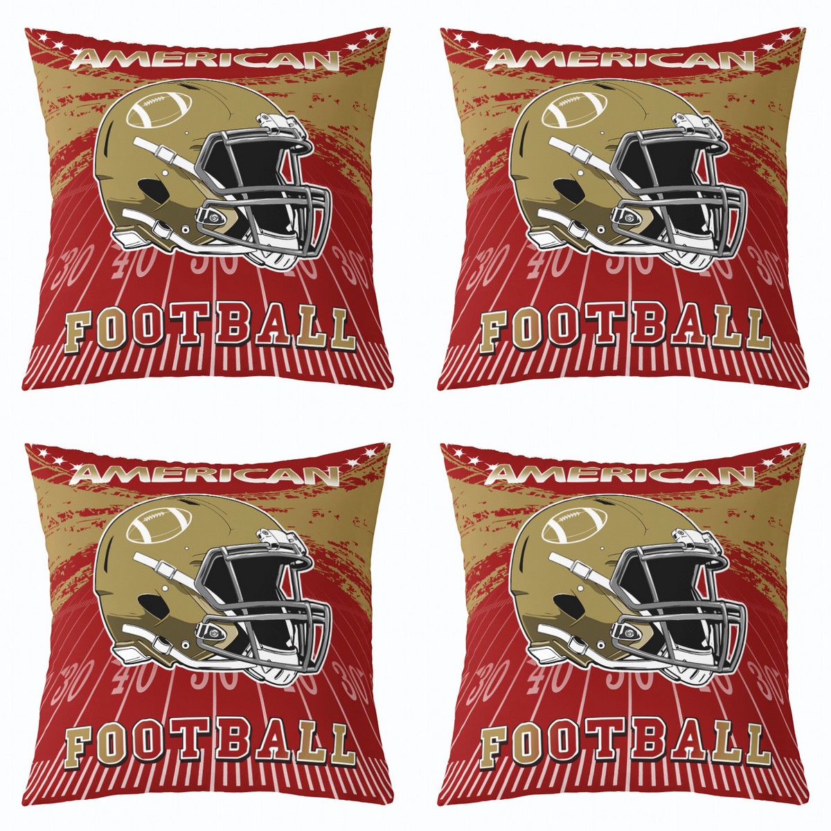 Erosebridal Football Throw Pillow Covers 18"x18" Set of 4 Rugby Cushion ...