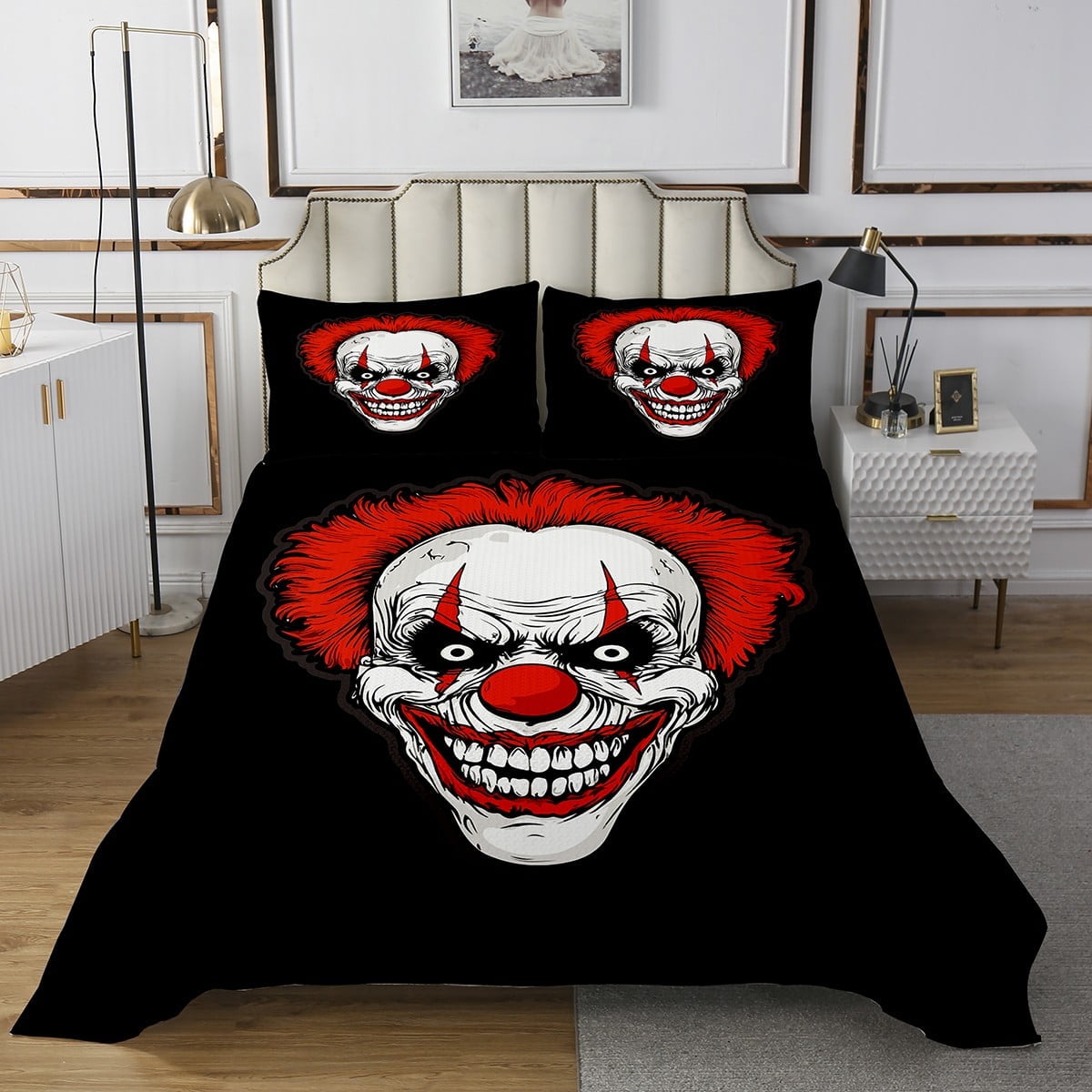 Erosebridal Funny Clown Quilt Sets for Twin Size Bed, Cartoon Anime 02 ...
