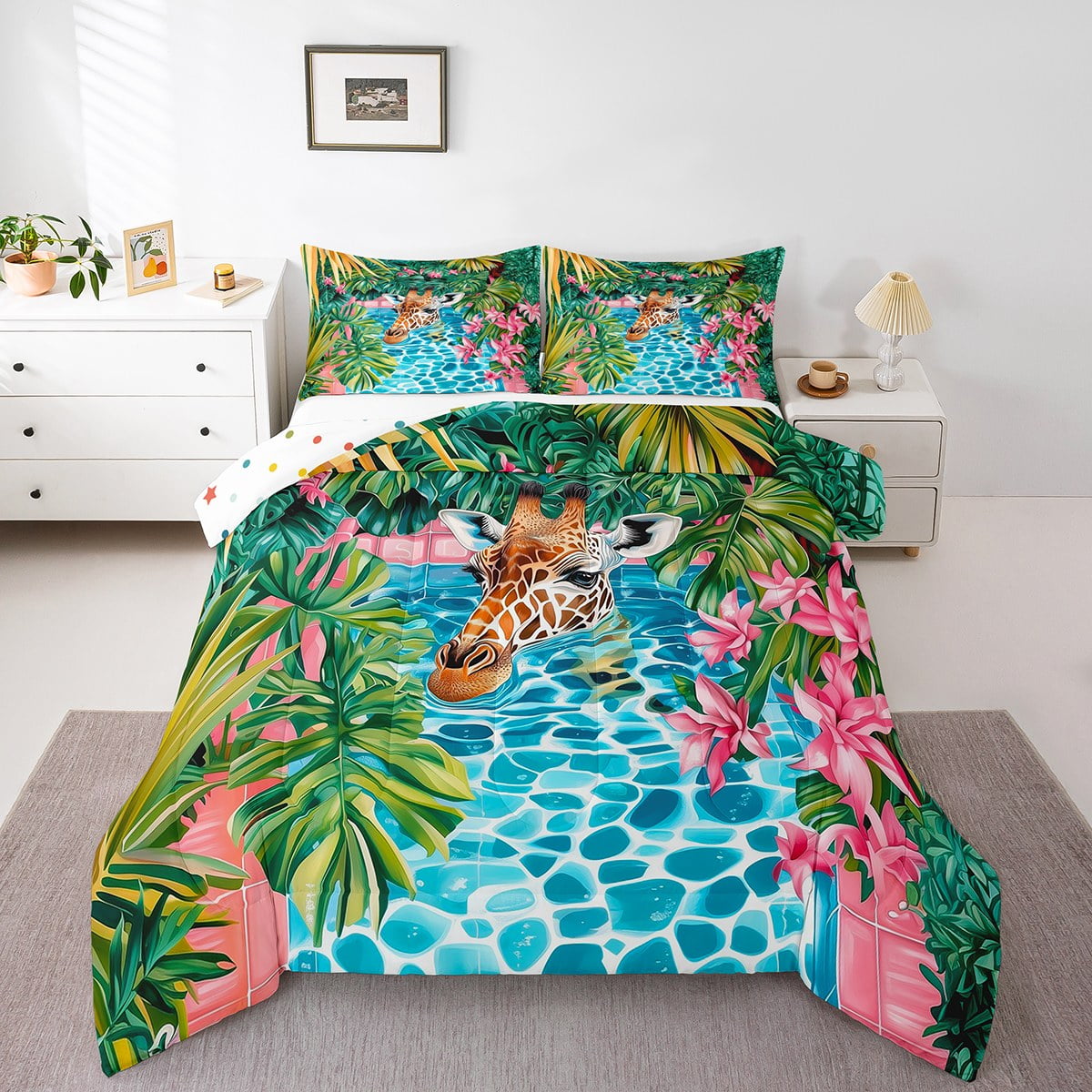 Erosebridal Funny Giraffe Bedding Sets Full with Comforter,Tropical ...