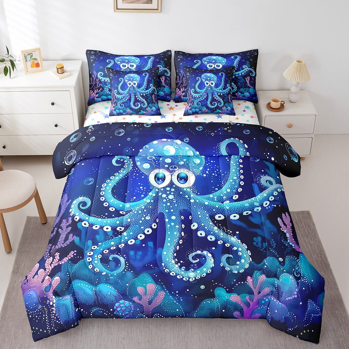 Erosebridal Funny Octopus Bed in a Bag King size, Ocean Sea Theme ...