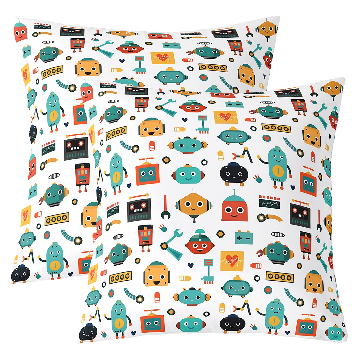 Erosebridal Funny Robot Cushion Covers for Sofa Set of 2, Modern ...