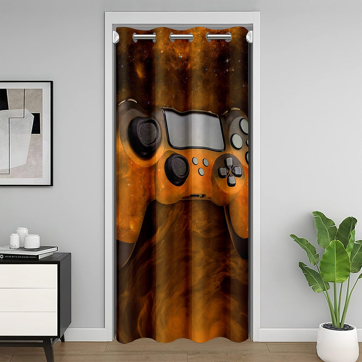 Erosebridal Futuristic Gaming Door Curtain Panel 59x80, Modern Gamepad ...